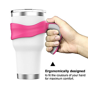 Tumbler Handle Fits for 30 OZ YETI Rambler,Rtic Mug-Previously Design,Sic,OZARK TRAIL & More Tumbler Travel Mug | BPA FREE（Handle Only） (Red)