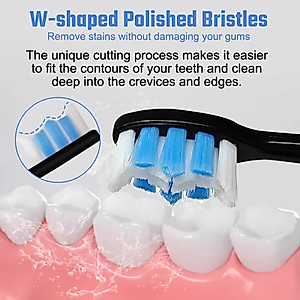 PERECT Sonic Electric Toothbrush for Adults, Rechargeable Sonic Electric Toothbrush with 6 Brush Heads, 1 Charge for 90 Days,IPX7 Waterproof 5 Modes 3 Intensities, Smart Timer, Black