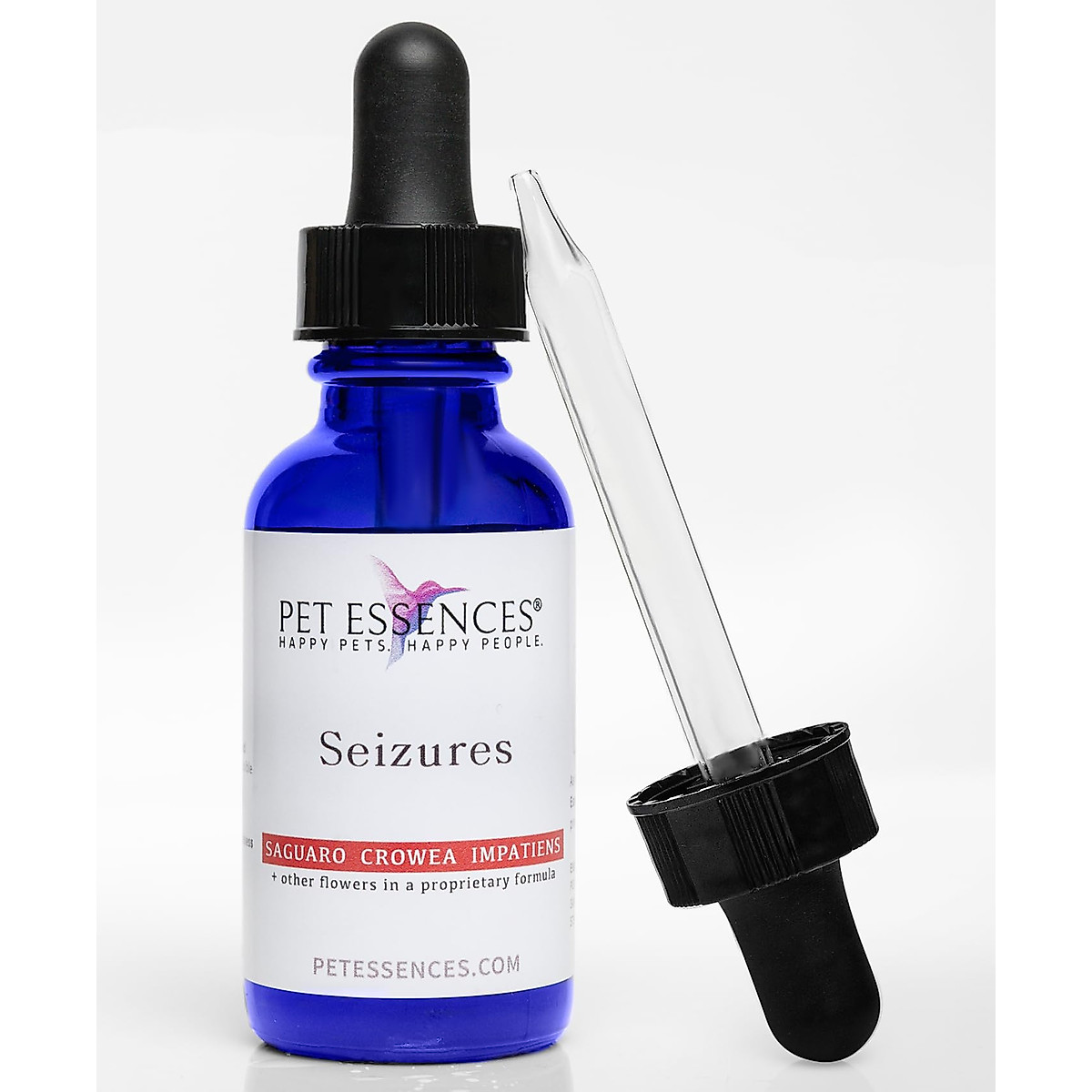 Pet Essences - Seizures Formula for Dogs, Cats, and Horses - 1oz, Safe & Natural Dog Calming Drops, Pet Seizure Support for All Species, Breeds & Ages - Featuring Organic Crowea, Impatiens & Saguaro