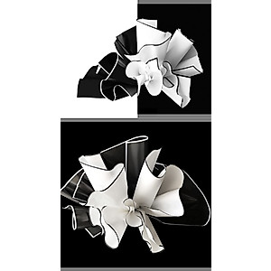 20 Counts 4 Styles Black White Waterproof Florist Bouquet Paper Packaging Paper,Fresh Flowers Wrapping Paper with Border 23"with 48 Yards 1/2"Fabric Ribbons,Gift Packaging for Birthday Holiday Wedding