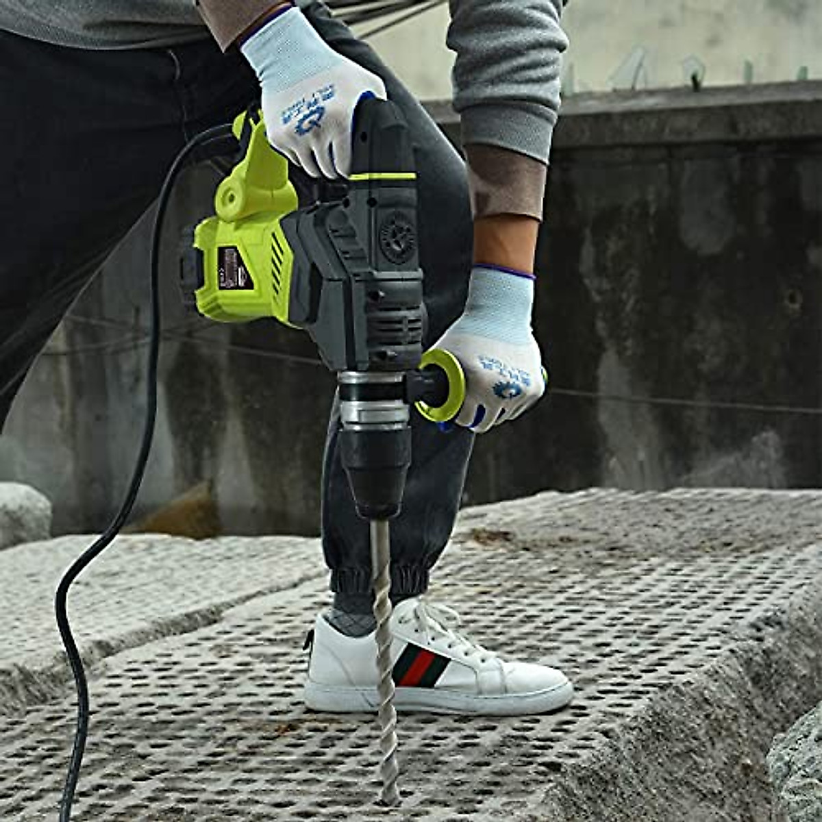 DEWINNER OUTLET Rotary Hammer Drill,1-1/4 Inch with Vibration Control and Safety Clutch,13 Amp Heavy Duty Demolition Hammer for Concrete-Including 3 Drill Bits,Flat Chisels, Point Chisels, Drill Chuck