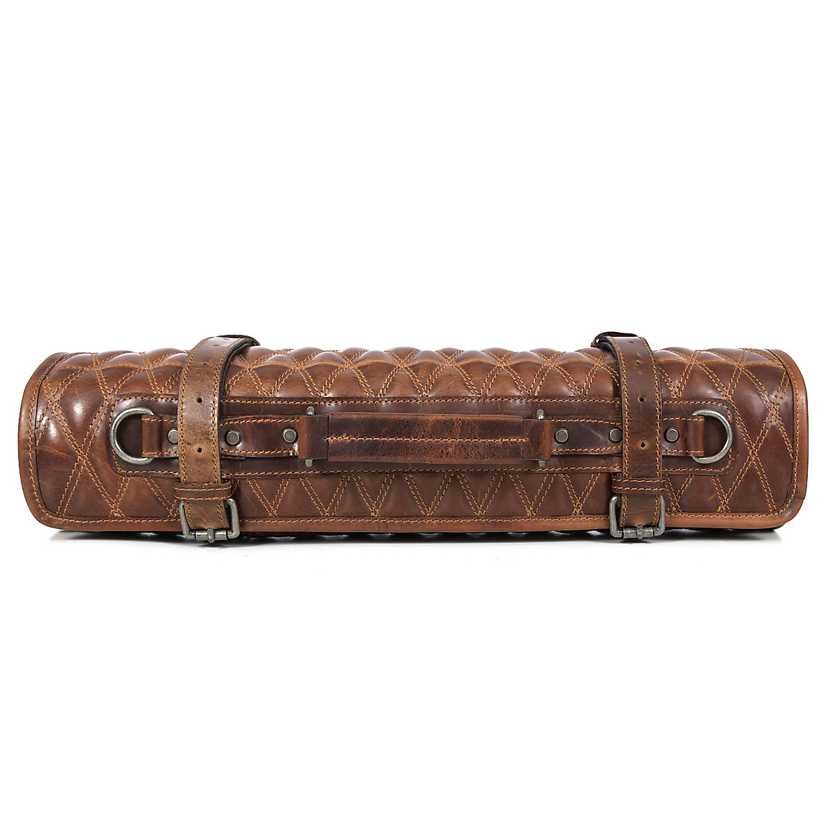 Leather Knife Roll Storage Bag, Elastic and Expandable 10 Pockets, Adjustable/Detachable Shoulder Strap, Travel-Friendly Chef Knife Case by Aaron Leather Goods