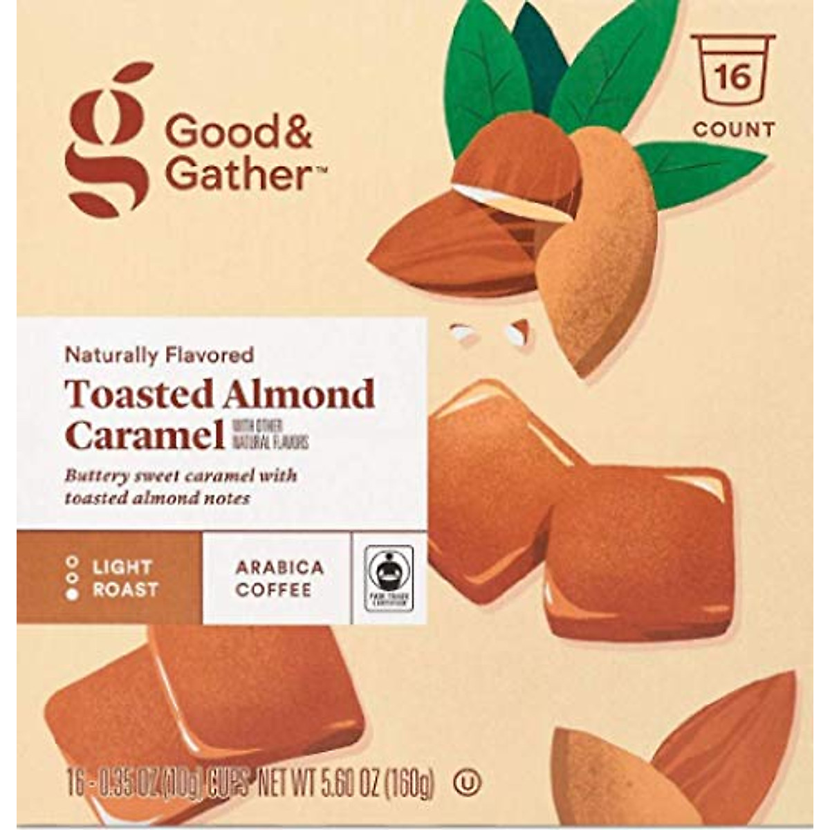 Granny's Pantry Good and Gather Naturally Flavored Single Serve Coffee Pods Bundle of 4 Limited Edition Flavors Cinnamon Vanilla Toasted Almond Caramel Salted Carmel and Vanilla Bean Brulee Fair Trade Certified,16 Count(Pack of 4)