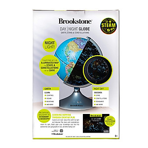 Globe for Kids Learning - Globes of The World with Stand - World Globe, Constellation Globe & Night Light Kids Globe Stem Toy - Perfect Interactive Globe by Brookstone