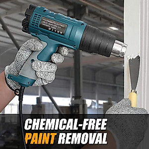 Heat Gun Kit 2000W with Dual-Temperature 5 Nozzles,Hot Air Gun 122ᵒF-1022ᵒF Heating in Seconds for DIY Shrink PVC Tubing/Wrapping/Crafts,Stripping Paint (2000W 2 Gears Temp Setting)