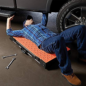 Disston 30146A OmniTable 4 in 1 Portable Workbench Work Table Dolly Scaffold and Creeper Adjustable Height with Folding Legs with Free Blu-MOL Jigsaw Blade Set (E0130146)