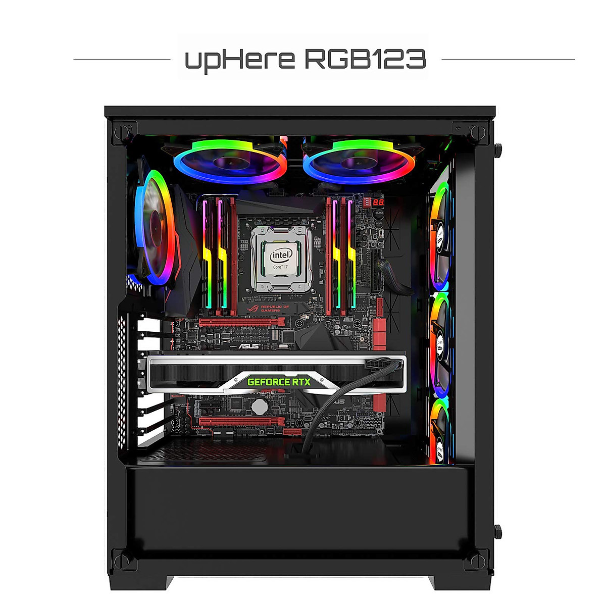 upHere 120mm RGB Series Case Fan,Quiet Edition High Airflow LED Case Fan for PC Cases-5 Pack