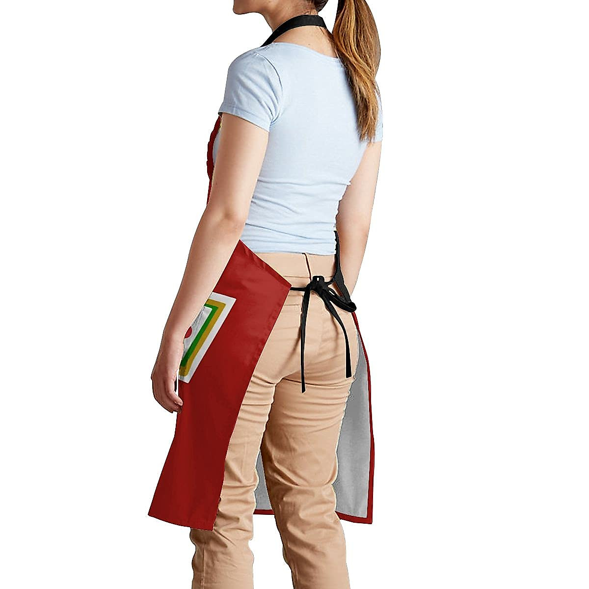 BAIFUMEN Catch Up With Jesus Christian Adjustable Bib Apron Waterdrop Resistant with Pockets Cooking Kitchen Aprons for Women Men Chef (33 x 28 Inches)