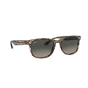 Ray-Ban RB2184 Square Sunglasses, Grey Gradient Brown Stripe/Grey Gradient Dark Grey, 57 mm
