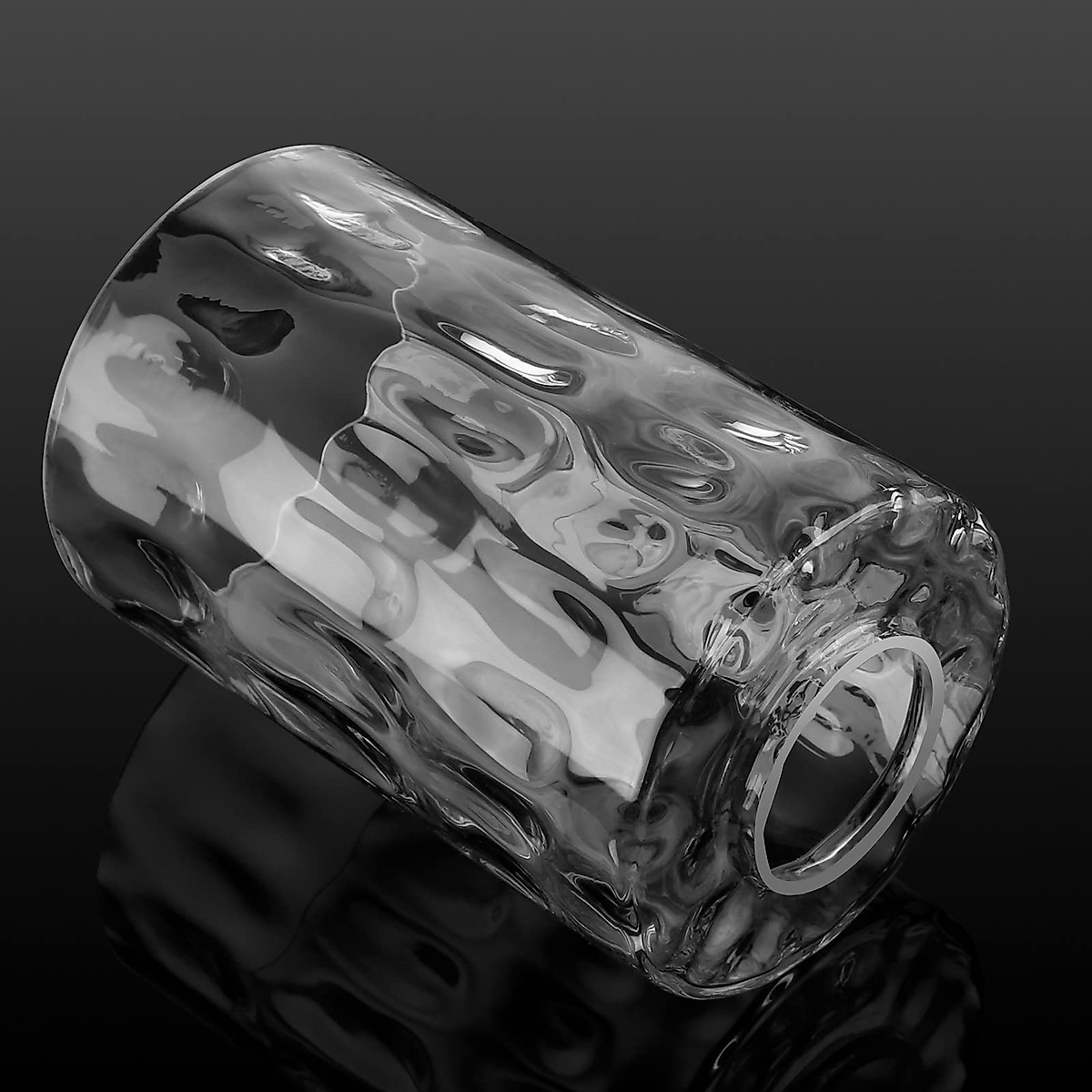 Canomo 3 Packs Hammered Glass Light Shade Cylinder Water Ripple Glass Lamp Shade Replacement 6 Inch Height Fit 2-1/4 Fitter for Wall Lamps Chandeliers or Ceiling Lamps