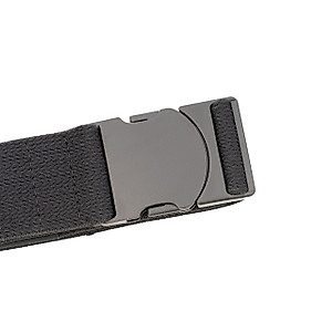 ENOUT Stretch Belts | Elastic Nylon | Easy Adjustable Buckle | Comfort Fit (Black)