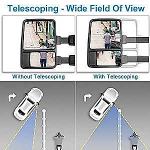 ECCPP Towing Mirrors Replacement fit for Ford for F250 for F350 for F450 for F550 Power Heated Signal Pair Mirrors 2008 2009 2010 2011 2012 2013 2014 2015 2016
