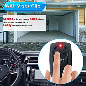 [3 Pack] klik5u-bk2 klik3u-bk clicker Universal 2-Button Remote for Chamberlain LiftMaster Craftsman Garage Door Opener. Wireless Keyless for Red/Orange/Purple/Green/Yellow Learn Button/Dip Switch