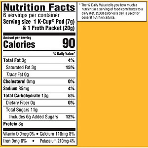 Gevalia Frothy 2-Step Cappuccino Espresso Kâ€ Cup® Coffee Pods & Froth Packets Kit (36 ct Pack, 6 Boxes of 6 Pods with Packets)