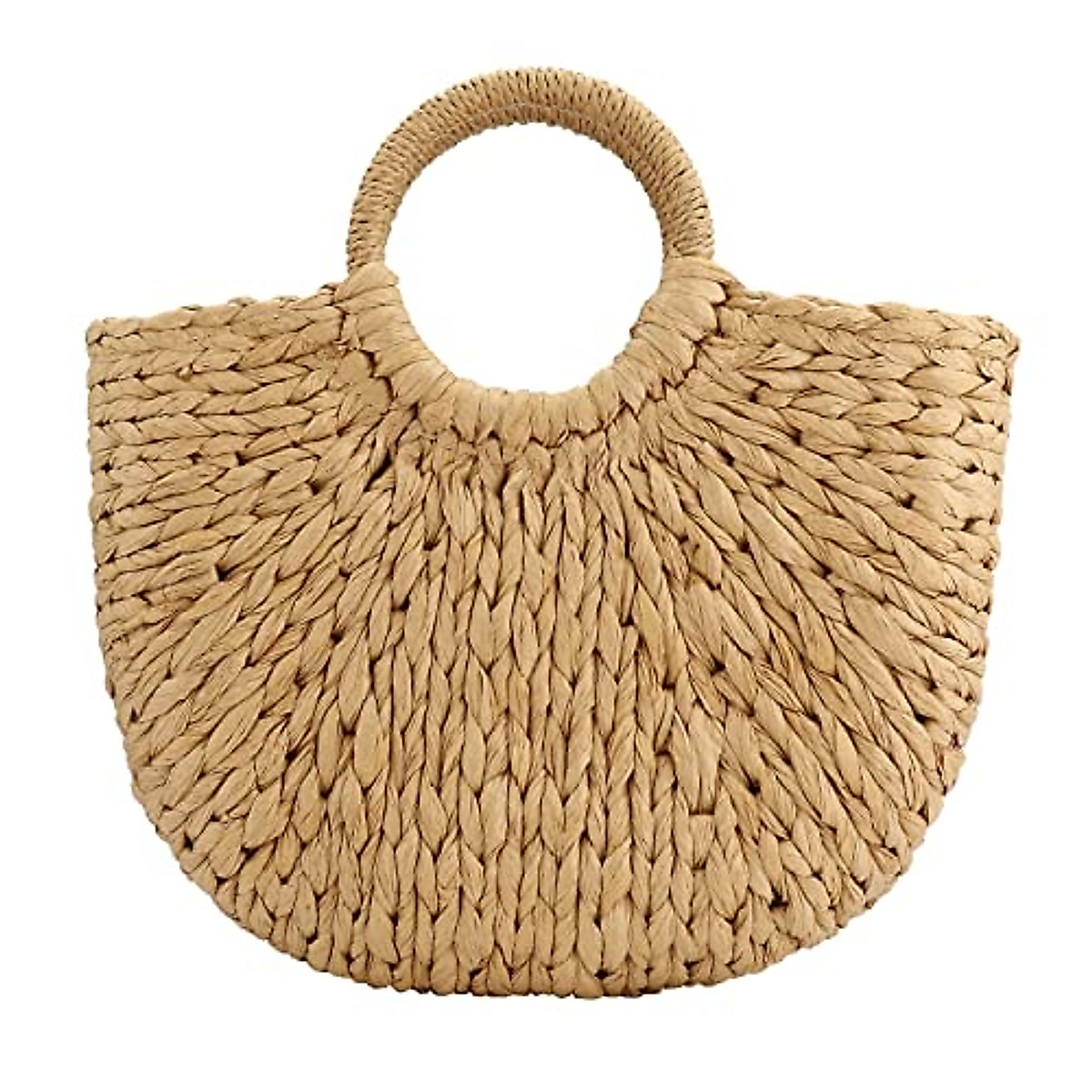 Gets Women Straw Bag, Hand-woven Rattan Tote Clutch Handle Bag Retro Summer Beach Tote Bags Wicker Bags
