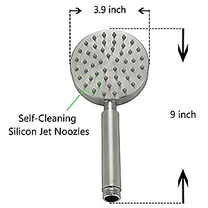 100% Metal Hand Held Shower Head with Hose | Detachable Shower Heads with Handheld Spray | Adjustable Bracket Holder | Extra Long 75" Inch Stainless-Steel Hose | Brushed Nickel