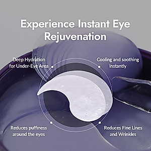 MIZON Collagen Eye Gel Patch with Hydrolyzed Collagen, Caviar, and Chamomile for Firming, Nourishment, and Wrinkle Care – 60pcs – Improves Suppleness and Resilience