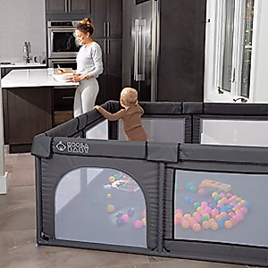 Baby Playpen 60x60in - Kids Activity Center with Anti-Slip Base - Portable Indoor & Outdoor Playard for Toddlers - Foldable Safety Play Yard for Babies - Baby Fence Play Area With Soft Breathable Mesh