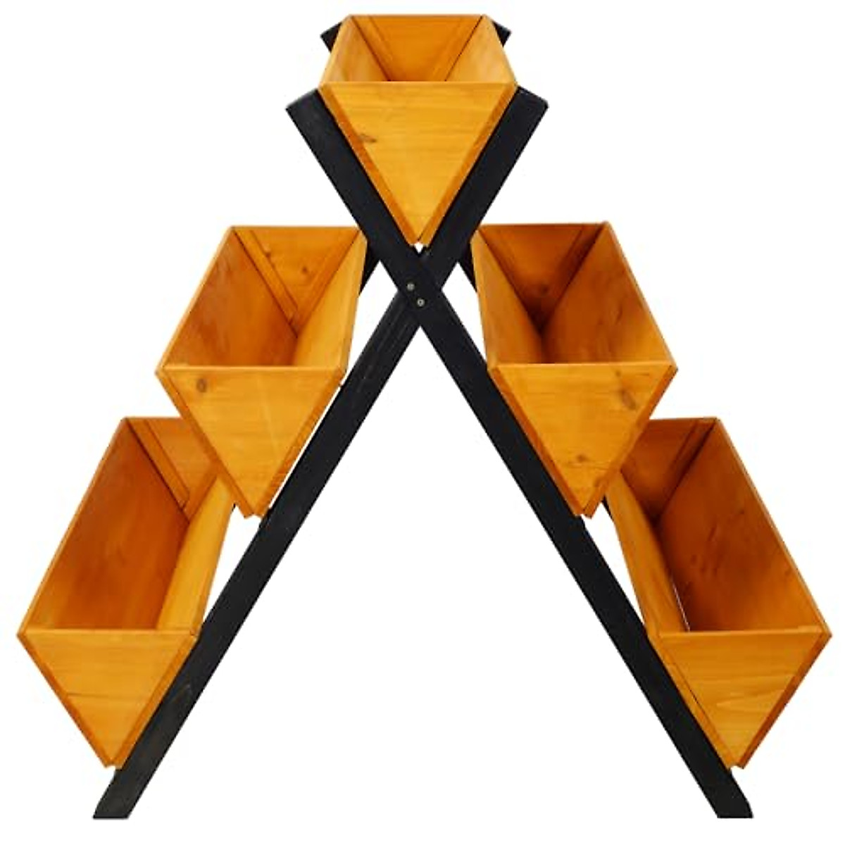 HarmoGZen 3 Tiers Wooden Vertical Raised Garden Bed with Legs,Brown Planter Raised Beds Kit for Flowers Herbs Vegetables