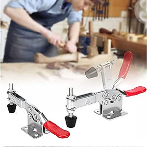 chfine 10 Pack Hold Down Toggle Clamps Woodworking Latch Antislip Red Hand Tool Holding Capacity Antislip Horizontal Heavy Duty Toggle Clamp 201B 220lbs Quick Release Tool