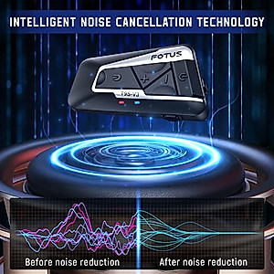 MECHAZER Motorcycle Bluetooth 5.0 Headset with Music Playing, Helmet Bluetooth Intercom with Noise Cancellation/FM Radio, 3-Ways Communication Within 1400m for Snowmobile 2Sets