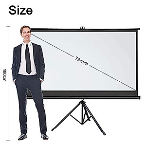 PDGJG Projector Screen 72 100 inches Tripod Stand 16:9 Portable Projection Screen 4K 3D Movies Screen for Home Office Indoor Outdoor (Size : 72 inch)