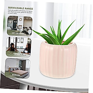 SECFOU 1pc Size Shop Arrangement Succulents Round Lovely Plants Floral Matte Desktop Office Pink Vases Windowsill Accessories Nursery Basin Bonsai and Gardening Table Center Holder