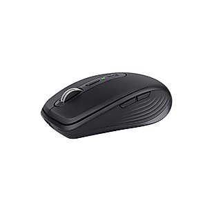 Logitech MX Anywhere 3 Compact Performance Mouse, Wireless, Comfort, Fast Scrolling, Any Surface, Portable, 4000DPI, Customizable Buttons, USB-C, Bluetooth - Graphite (Renewed)