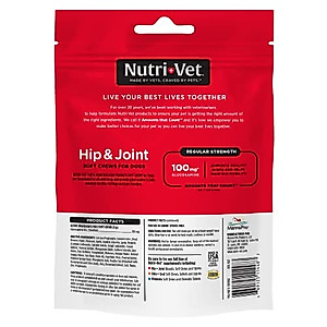 Nutri-Vet Hip & Joint Regular Strength Soft Chew for Dogs, 5.3 OZ, 60-Count