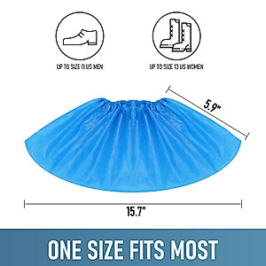 Shoe Covers Disposable Non Slip - Pack of 100 (50 Pairs), Premium Waterproof and Recyclable Shoe Booties Covers for Indoors, Fits Up To 11 US Men and 13 US Women Size