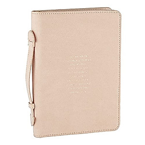 Creative Brands Faithworks-Simply Faith Collection Suede Bible Cover, 7 x 10-Inch, Peach-Romans 8:28
