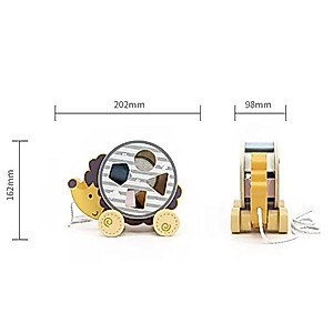 3 in 1 - Wooden Toddler Toy, Shape Sorting Toy, Pull Toy, & Stacking Toy, Toddler Blocks, Educational Toy for Baby Girls and Baby Boys, Montessori Toy for 1 Year Old & up hot Toy