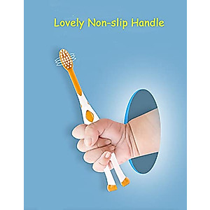 newrichbee 8 Packs Kids Toothbrushes, Extra Soft Lovely Little Deer Toothbrush for Kids 2-8 Years (Pink&Orange&Blue&Green)