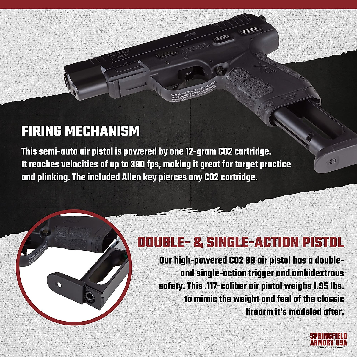 Springfield Armory XDE CO2 Blowback BB Pistol (XDE) (XDE)