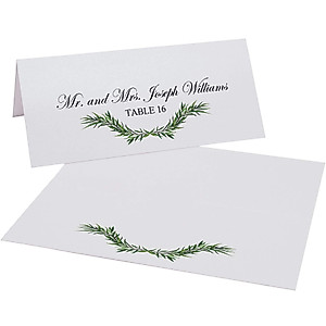 Wreath and Greens Garland Swag Printable Place Cards, Set of 60 (10 Sheets), Laser & Inkjet Printers - Wedding, Party, Dinner, and Special Events - Made in the USA