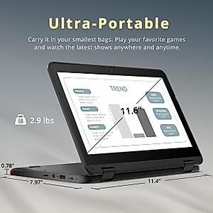 Lenovo 500e Gen 3 Touchscreen Laptop, 11.6" HD Rugged 2 in 1 Chromebook, Intel Celeron N5100, 8 GB RAM, 64 GB SSD, Gray, 32GB USB Card