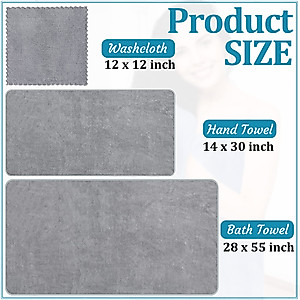 Moukeren 18 Pack Microfiber Bath Towels Set Bath Towels Hand Towels Washcloths Set Microfiber Coral Velvet Highly Absorbent Bathroom Towel for Bath Fitness Sports Yoga Travel