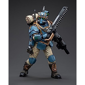 Pipigirl JoyToy Warhammer 40K Genuine License 1/18 Soldier, Astra Militarum Tempestus Scions Squad 55th Kappic Eagles Tempestor, 4.21 inch Models Action Figures Kits (Tempestor)