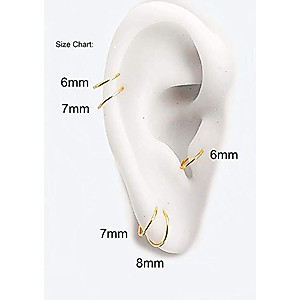 5mm 14K Rose Gold Filled Handmade Septum Huggie Piercing Cartilage Nose Tragus Endless Hoops (5mm | 24 GA, 14K Rose Gold Filled)