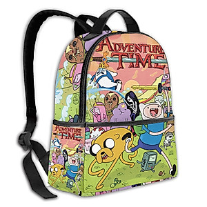 Shanke Adve-Nture Ti-Me Black Backpack, Classic Men's and Women's Backpack with Cartoons.