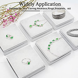 opaprain Cardboard Jewelry White Gift Boxes 20 Pack3.5×3.5×1 inches, its apply to displaying necklaces, rings, bracelets, earrings