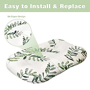 oenbopo Baby Lounger Cover for Newborn Girls and Boys, Washable Soft Lounger Pillow Case for Babies, Snug Removable Slipcover Fit for 29 x 17 x 5 Infant Floor Seat Lounger (Green Leaves)