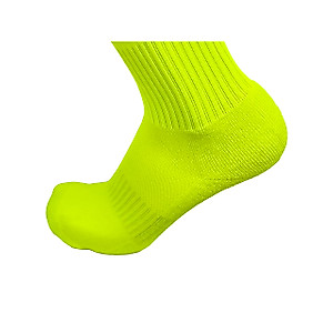 Just 4 Kicks Kid's Soccer Socks, Youth Solid Colors Soccer Socks (Neon Yellow)