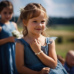 Flower Girl Proposal Bracelet, Dainty Gold Initial Charm Bracelet for Girl, Letter Name Bracelet Girls Jewelry Birthday Wedding Party Gift (C)