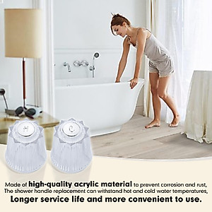 Shower Knob Replacement, Handle Replacement Compatible with Price Pfister Contessa and Windsor Tub and Shower Faucets,Hot and Cold Sink Faucet Knobs Handle Replacement Parts,Clear Acrylic