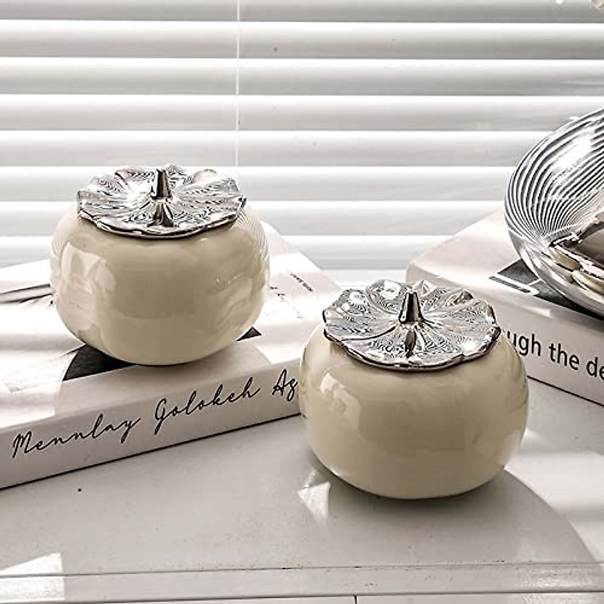 MLAFE Ceramic Jar With Lid, White Kitchen Countertop Pantry, Nordic Style Storage Jar For Snacks, Coffee Beans, Tea Leaves, Cereals, Etc. (L)