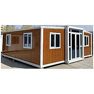 Expandable Prefabricated Container House with Lockable Windows and Doors for Camping, Storage, Outdoor Living (20 Feet), Prefab House for Living, Container House with 2 bedrooms
