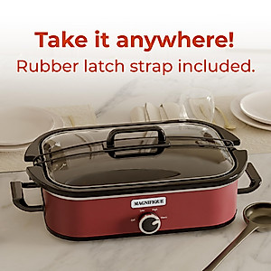 [NEW] MAGNIFIQUE 4-Quart Slow Cooker with Casserole Manual Warm Setting - Perfect Kitchen Small Appliance for Family Dinners, Dishwasher Safe Crock