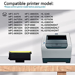 HIYOTA TN-580 TN580 Black Toner Cartridge 8-Pack Compatible Replacement for Brother TN580 HL-5240 5370DW/DWT MFC-8460N 8470DN 8480DN 8660DN 8670DN 8680DN DCP-8060 8065DN Series Printer-High Yield