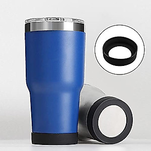 10 Pack 65mm Silicone Coasters Rubber Bottoms Tumblers Sleeve Water Bottle Bumpers Insulation Mat Non-Slip Cup Mug Coaster (Black + White)